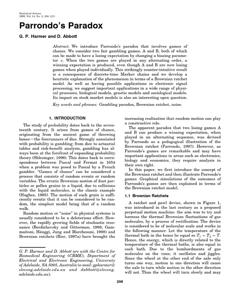 Parrondos Paradox | PDF | Brownian Motion | Physics
