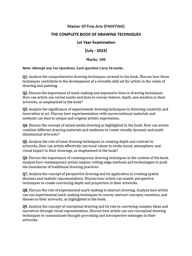 The Complete Book of Drawing Techniques | PDF | Drawing | Paintings