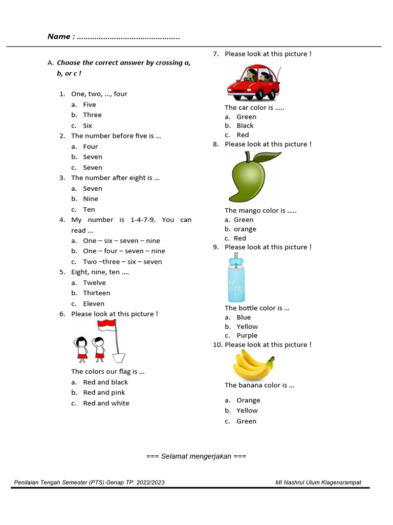 Bahasa Inggris Kelas 1 | PDF | Rainbow | Cascading Style Sheets