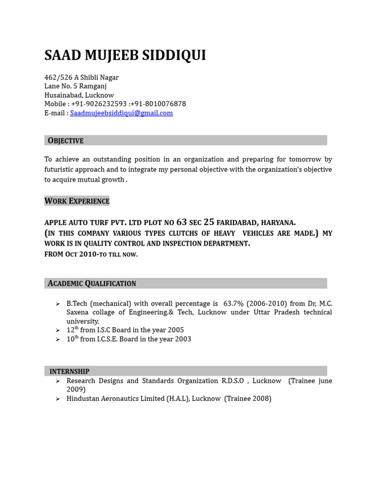 Saad CV | PDF