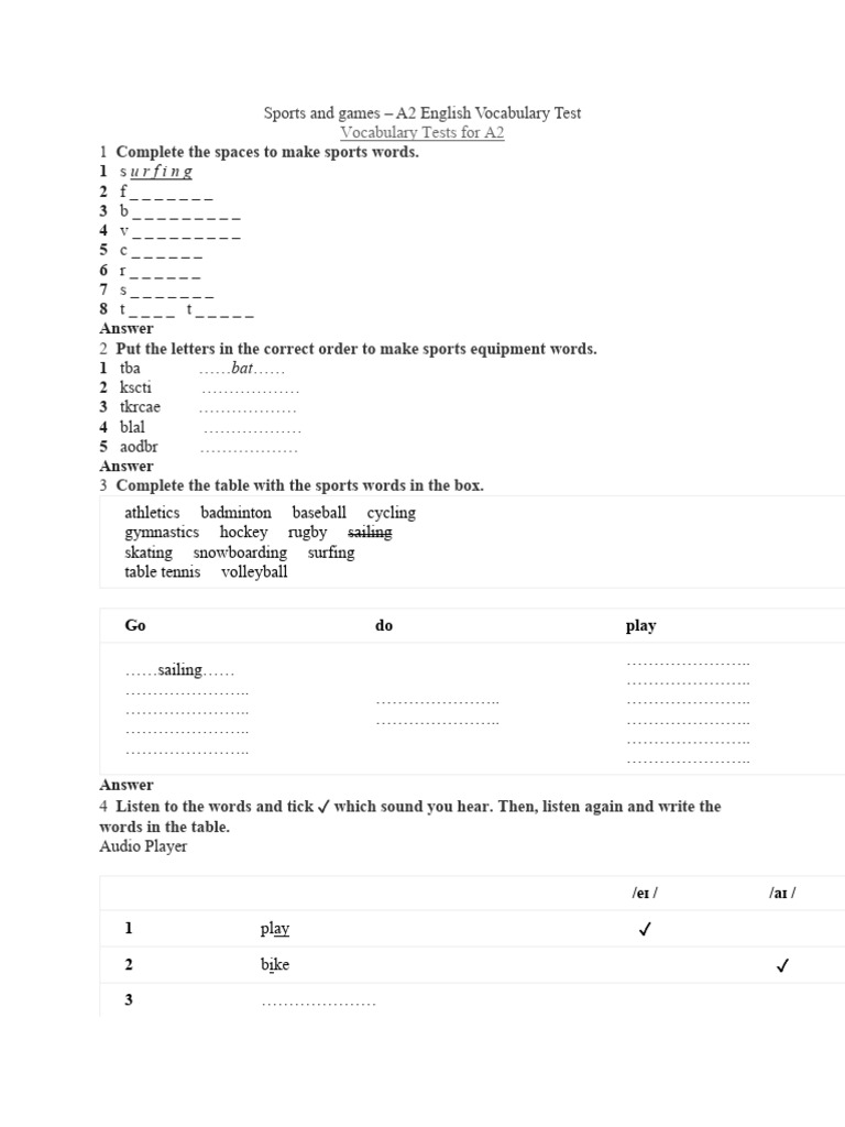 A2 Vocabulary | PDF | Ellipsis | Crossword