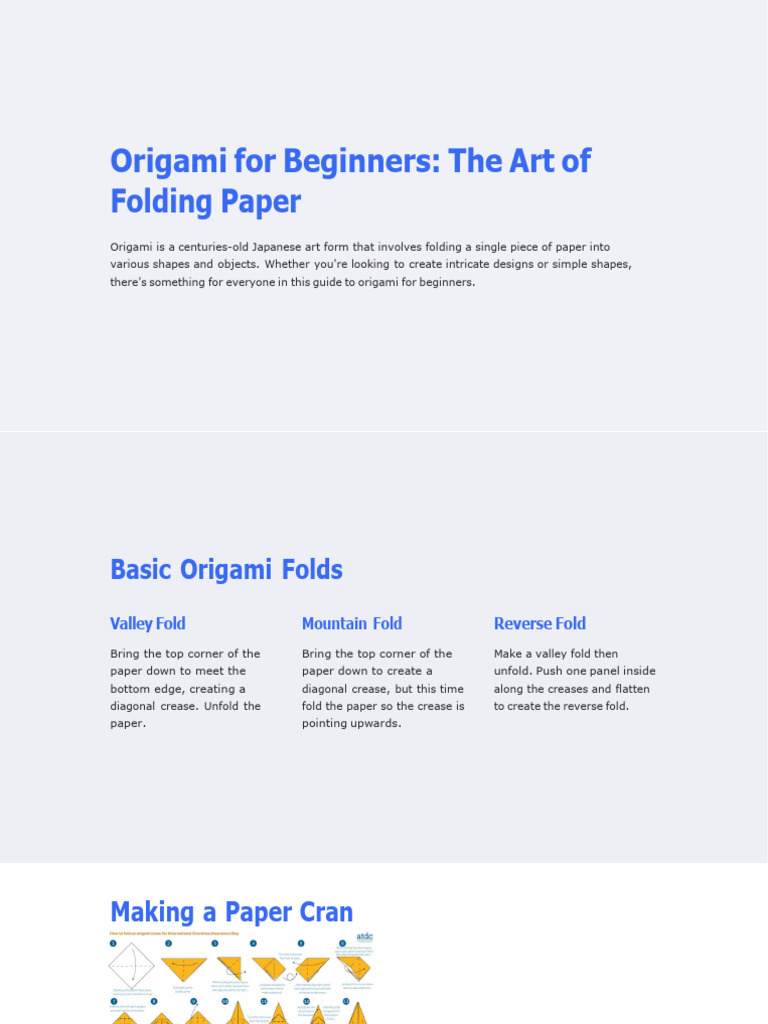 Beginner's Guide to Origami Folding | PDF | Origami | Crafts
