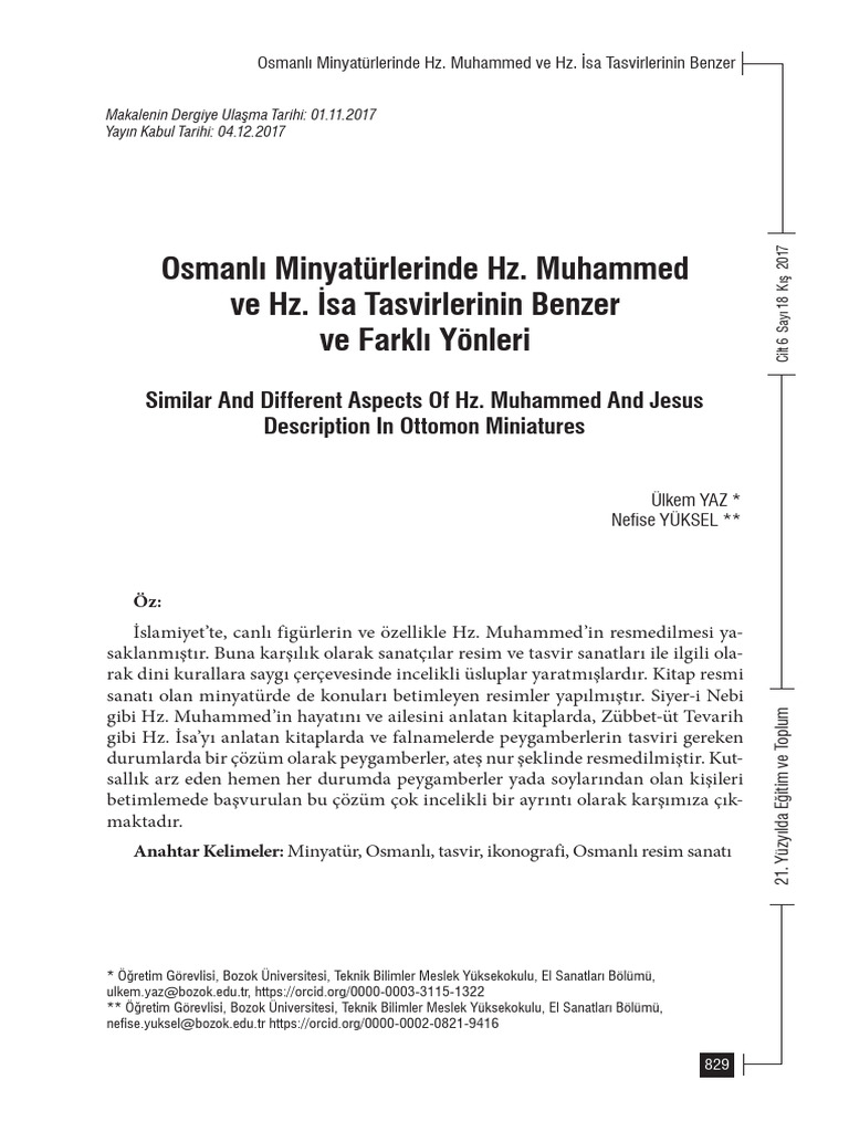 Osmanl - Minyat - Rlerinde Hz. Muhammed Ve Hz. - Sa Tasvirlerinin ...