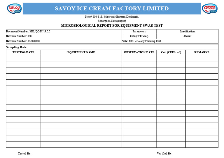 Microbial Equipment Test Report | PDF