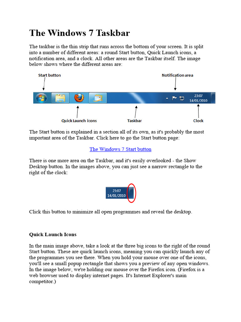Taskbar Tutorials | PDF | Personal Computers | Ibm Pc Compatibles