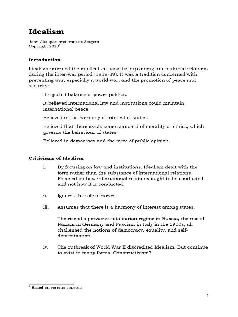 Week 3 Idealism | PDF