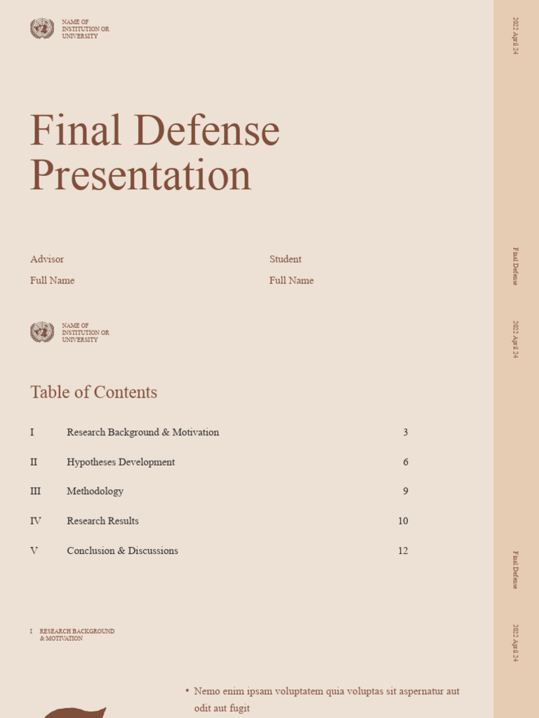 Brown Monochrome Simple Minimalist Research Project Final Defense ...