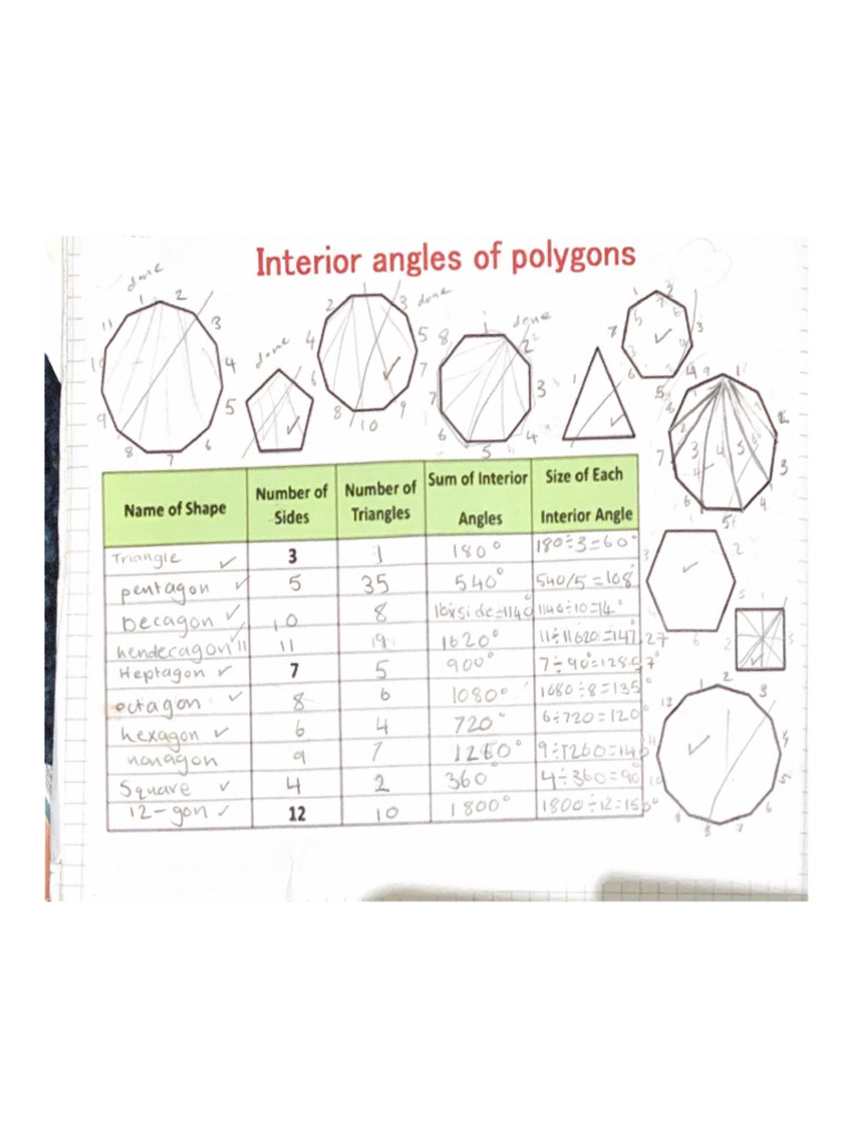 Interior Angles of Polygons Task | PDF