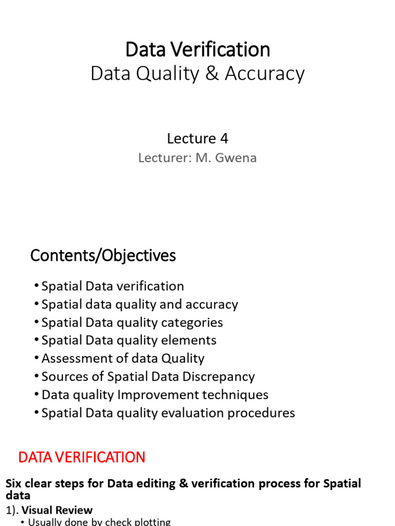GIS A - Data Quality and Accuracy - Lecture4 - Edited05102023 | PDF ...