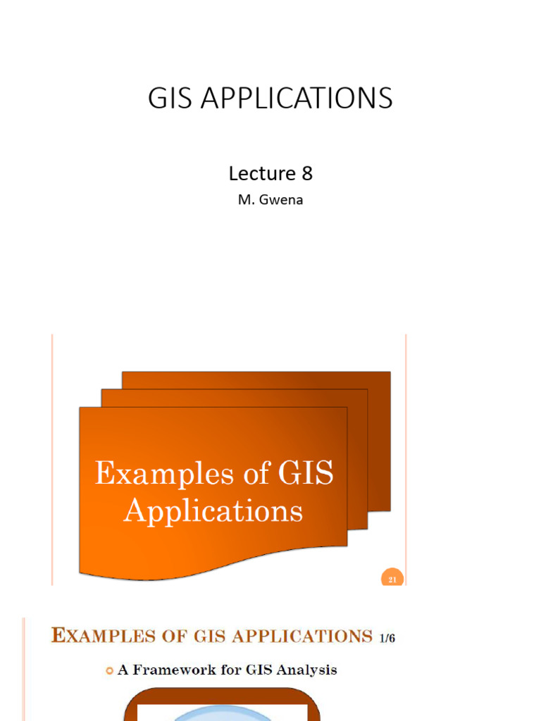 Gis A - Applications of Gis - Lecture 8 - Edited17112023 | PDF ...