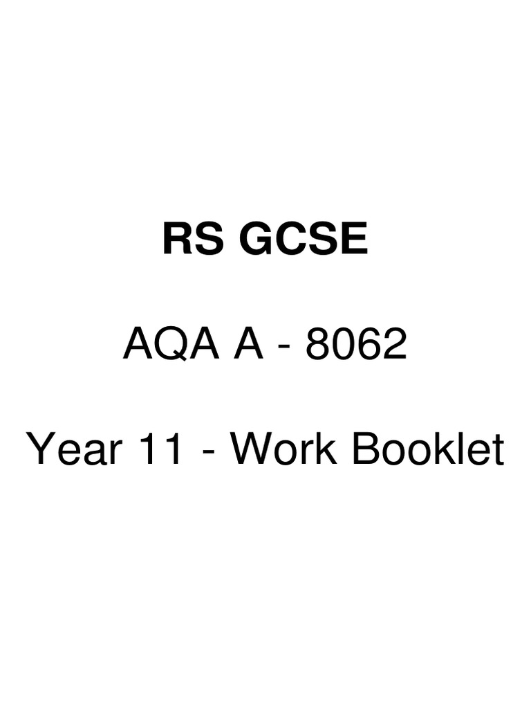 AQA RS GCSE Year 11 Workbook | PDF | Eucharist | Baptism