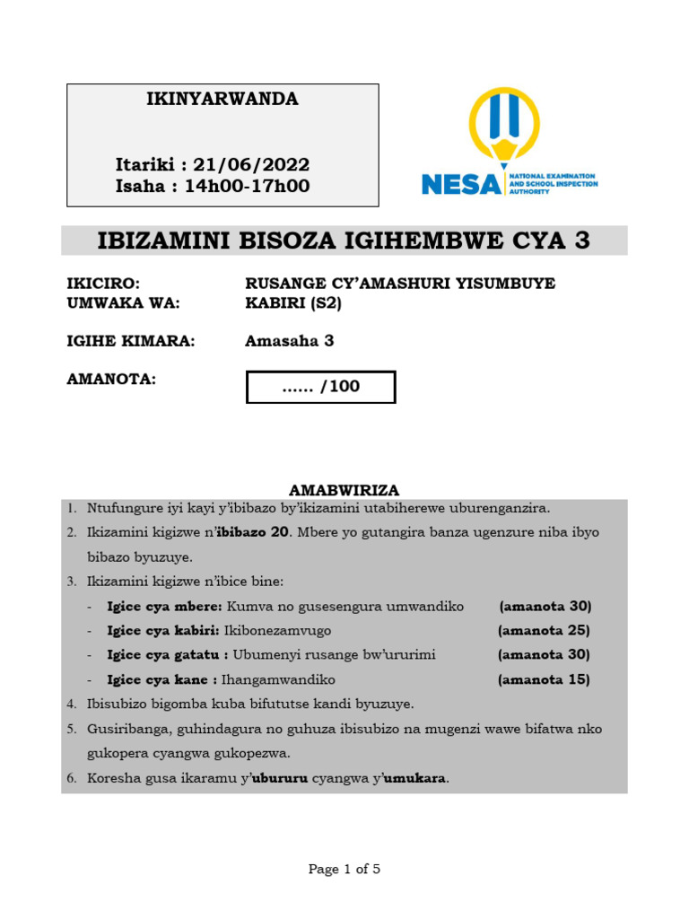 Ikinyarwanda Ibibazo N Ibisubizo Pdf