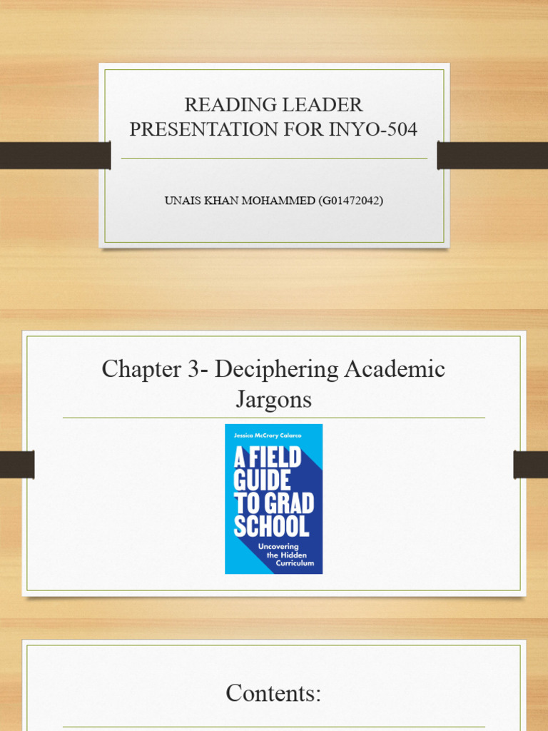 Leader Inyo 504 Presentation Unais Khan Mohammed | PDF | Thesis | Jargon