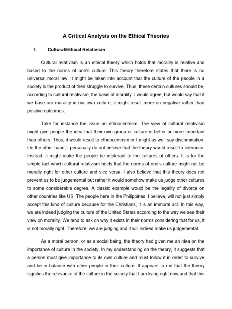 Ethical Theories: Relativism, Hedonism, Stoicism | PDF | Hedonism ...