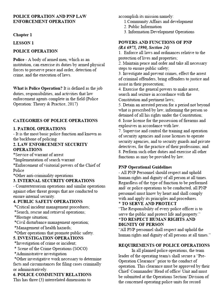 Chapter1 Police Operation | PDF | Police | Search Warrant