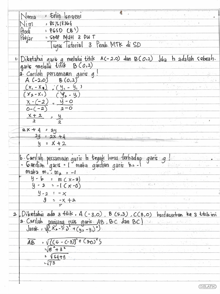 Tugas Tutorial 3 MTK Erlin Isnaeni | PDF