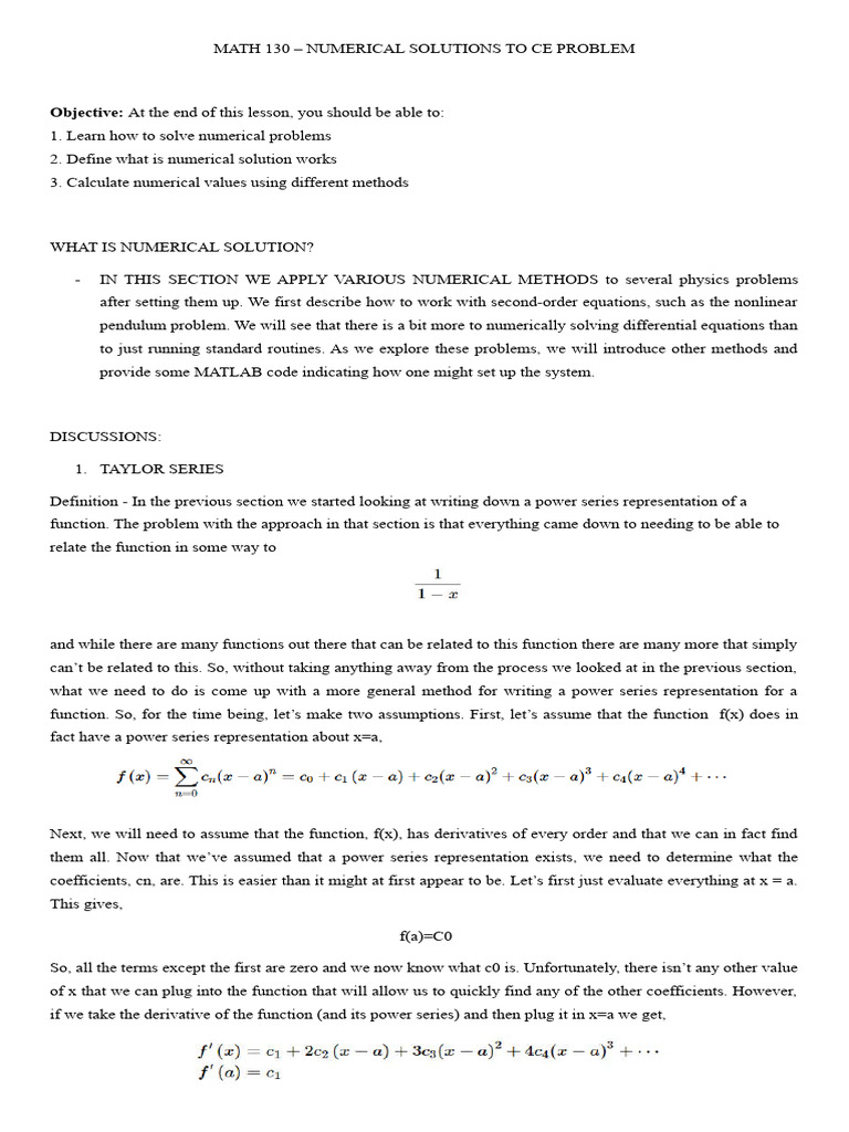 PRELIM | PDF | Numerical Analysis | Function (Mathematics)