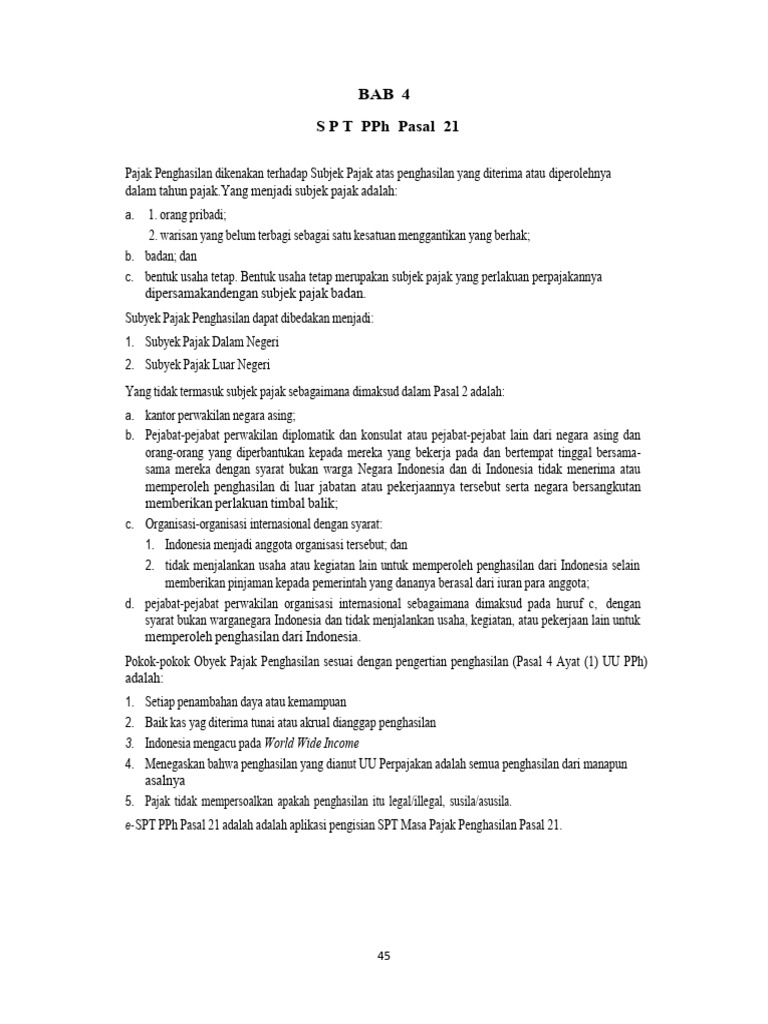 Panduan e-SPT PPh Pasal 21 | PDF