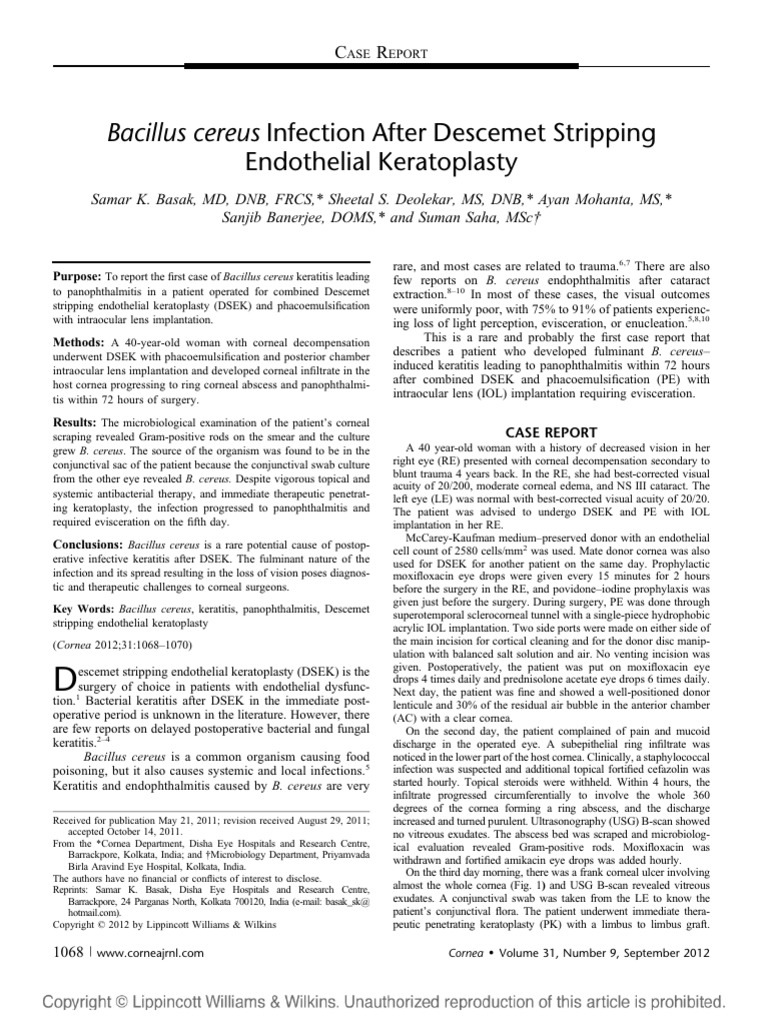 Basak 2012 | PDF | Cornea | Medical Specialties