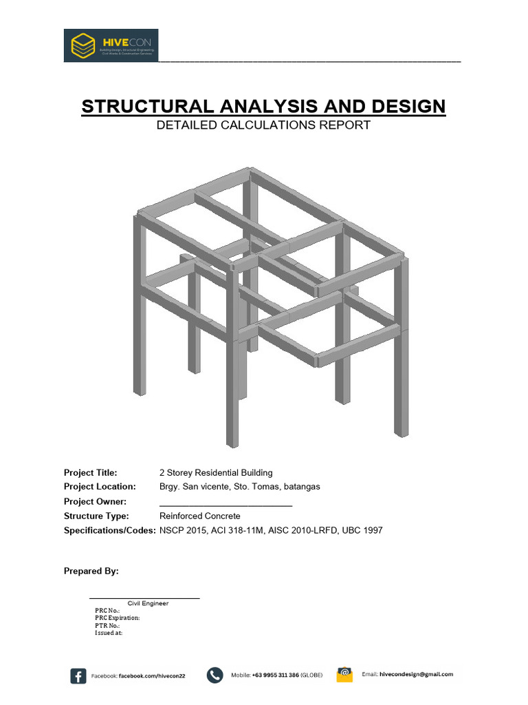 Structural Analysis & Design of 2 Storey Residential Building | PDF | Truss | Structural Analysis