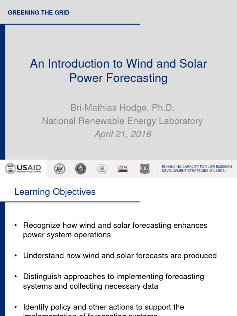 Wind and Solar Power Forecasting Insights | PDF | Numerical Weather ...