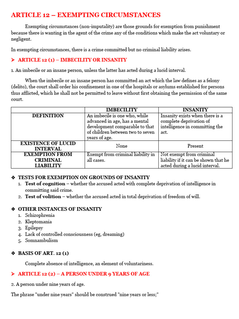 Article 11 | PDF | Insanity Defense | Crimes