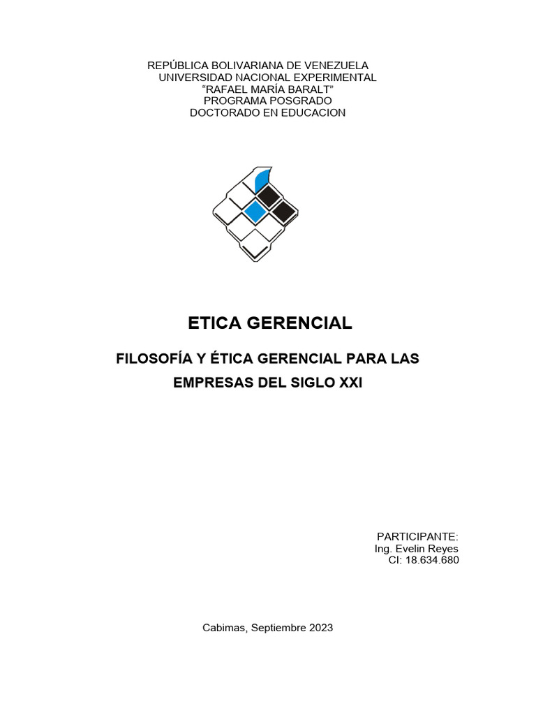 Etica Gerencial Evelin Reyes | PDF | Business | Comportamiento