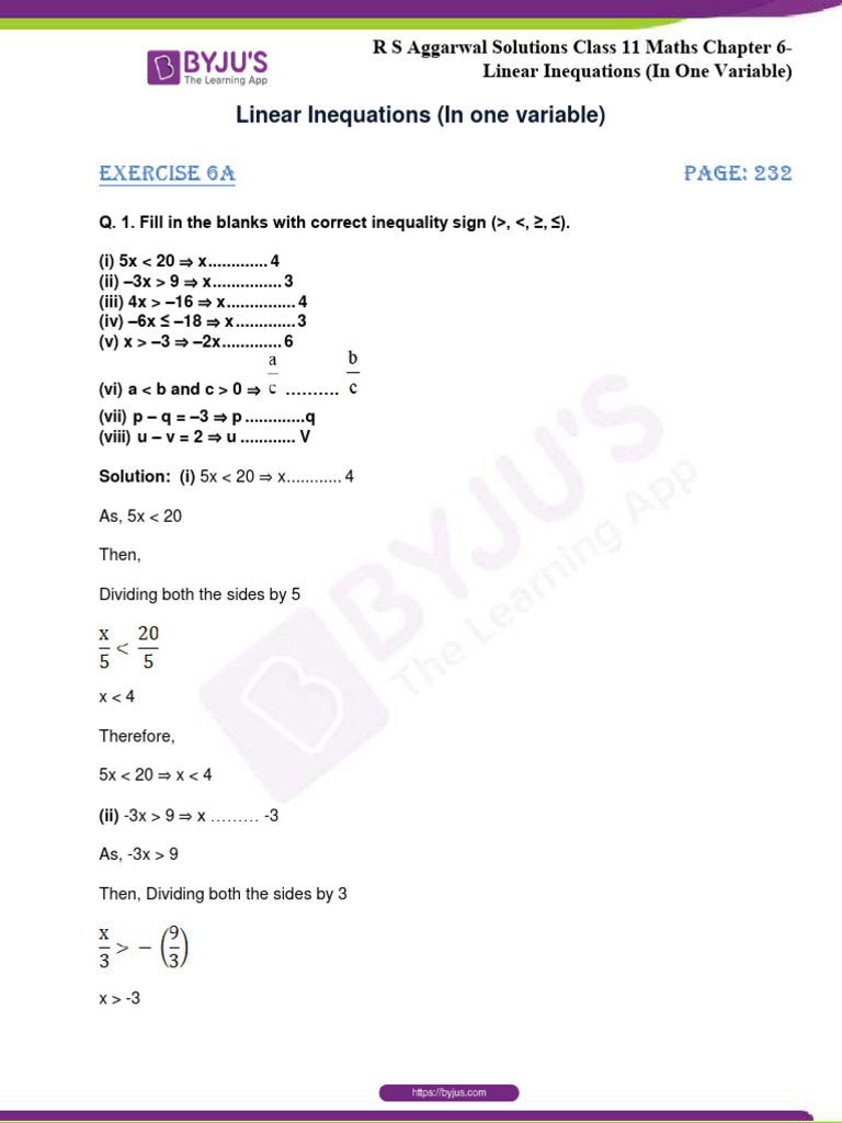 RS Aggarwal Class 11 Maths | PDF | Equations | Inequality (Mathematics)
