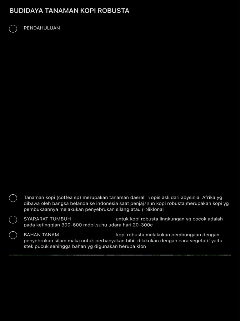 Budidaya Tanaman Kopi Robusta | PDF