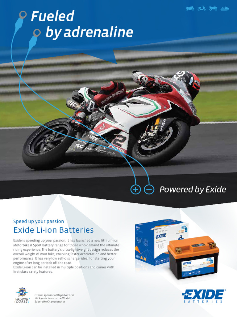 Exide Li-ion Batteries for Motorbikes | PDF | Battery Charger | Power ...