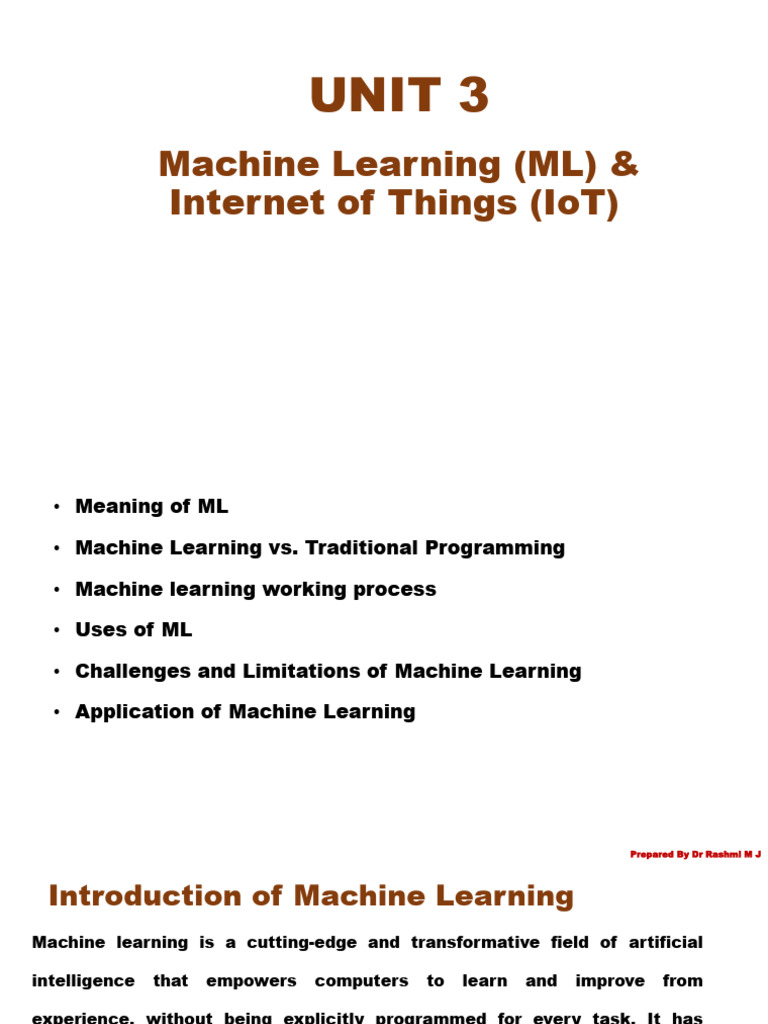Unit 3 | PDF | Internet Of Things | Machine Learning