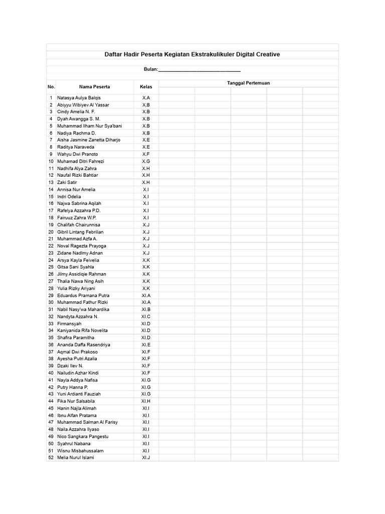 Presensi Digital Creative - Sheet1 | PDF