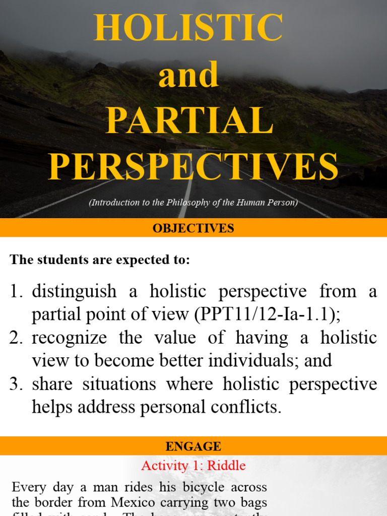 Holistic and Partial Perspectives | PDF | Thought | Experience