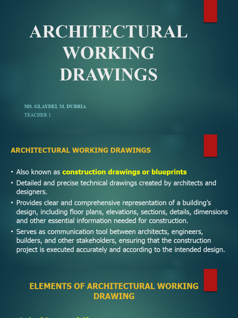 Architectural Working Drawings | PDF | Technical Drawing | Civil ...