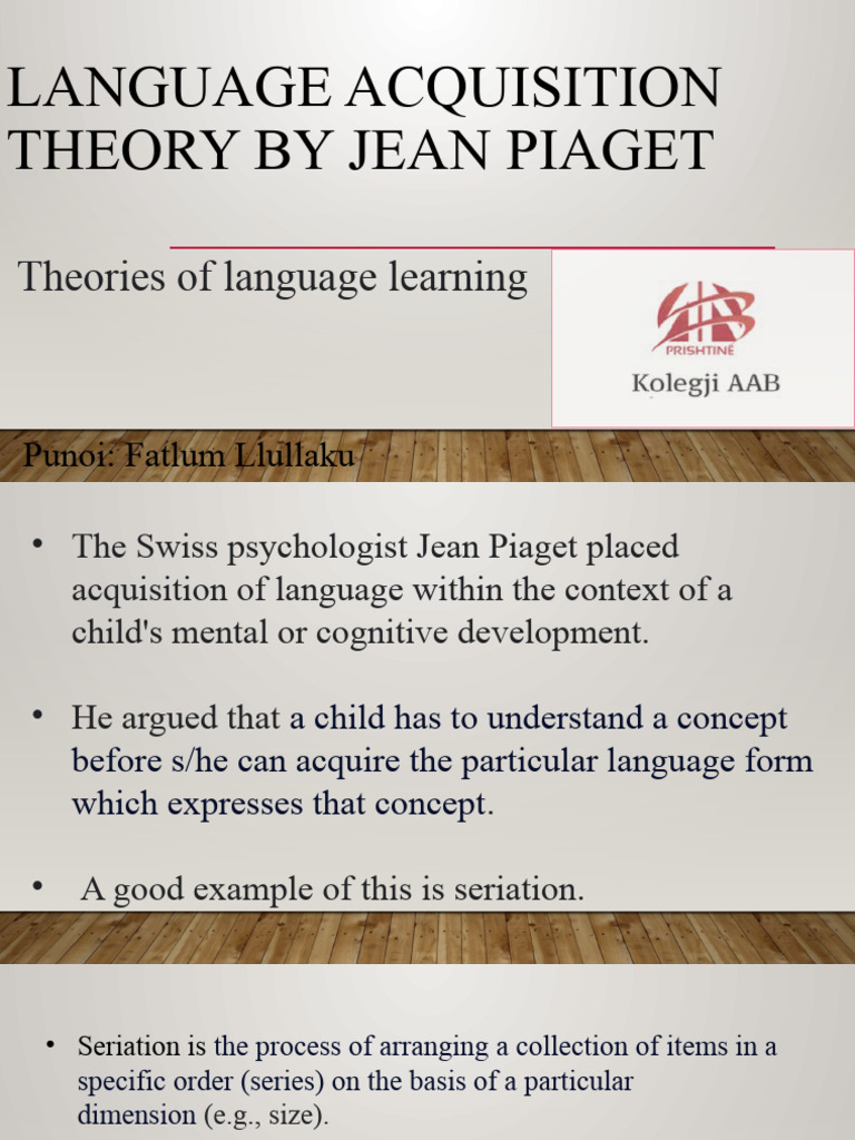 Language Acquisition Theory by Jean Piaget | PDF