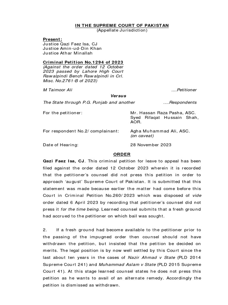 Crl.p. 1294 2023 | PDF | Supreme Courts | Judiciaries