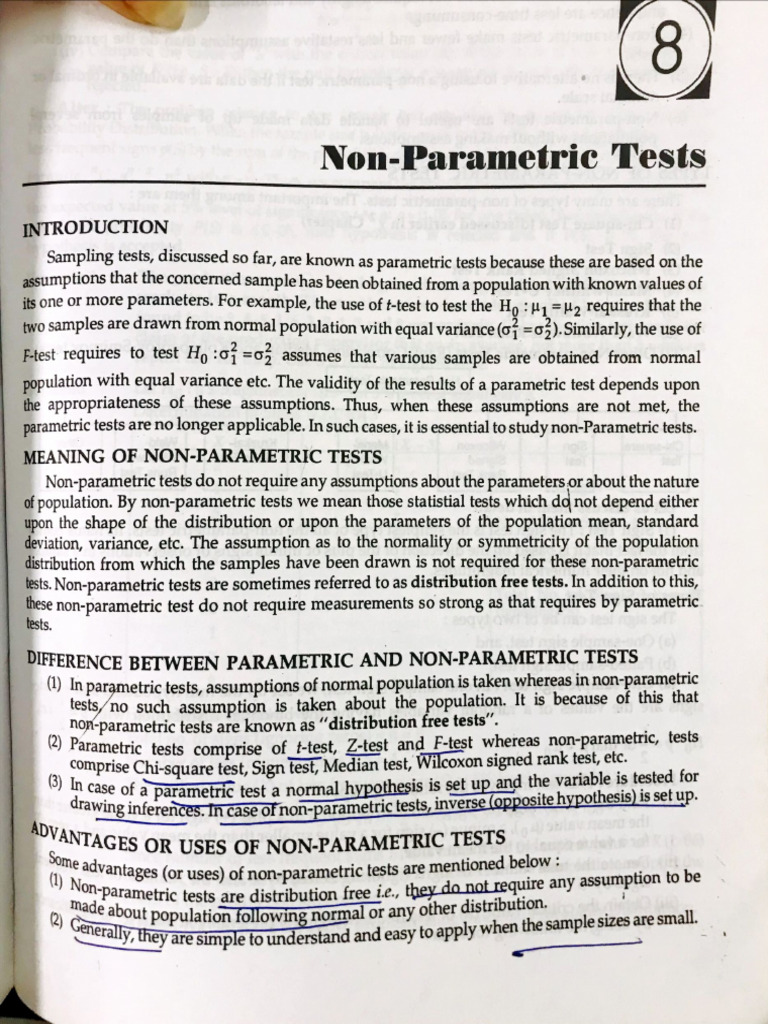 Non - Parametric Tests | PDF