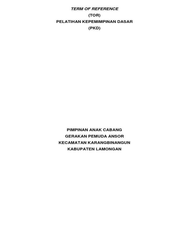Term of Reference PKD 2023 | PDF