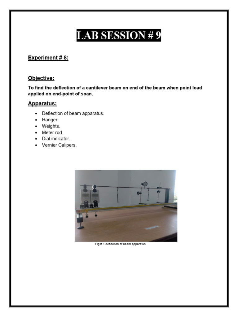 Mom LAB SESSION No 9 | PDF | Beam (Structure) | Bending