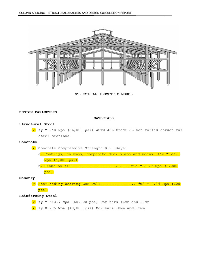 Column Splicing Structural Analysis and Computation Report | PDF ...