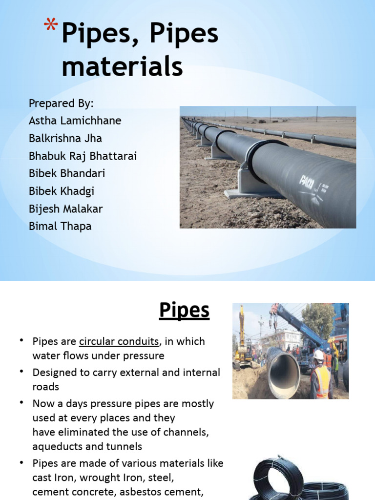 Pipes Pipes Materials Compiled | PDF | Pipe (Fluid Conveyance) | Concrete