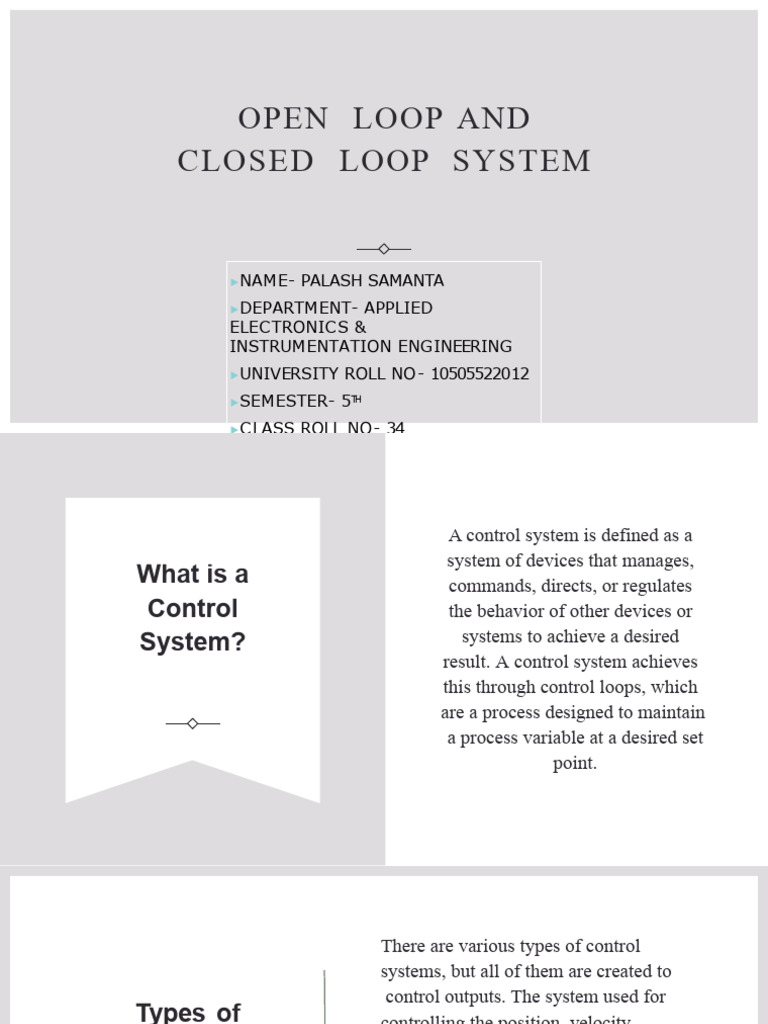 Open Loop and Close Loop - Palash | PDF | Control Theory | Feedback