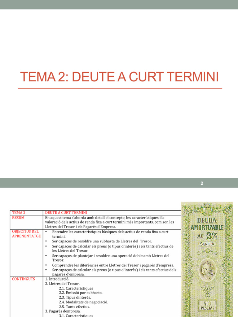 TEMA 2 - Deute A Curt Termini | PDF