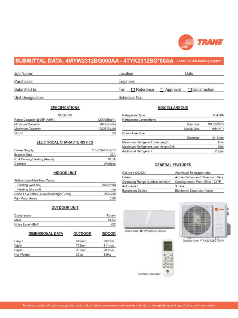 SUB-EN-Mini Split-Inverter-50-60Hz-4MYW2312A9 | PDF | Air Conditioning ...