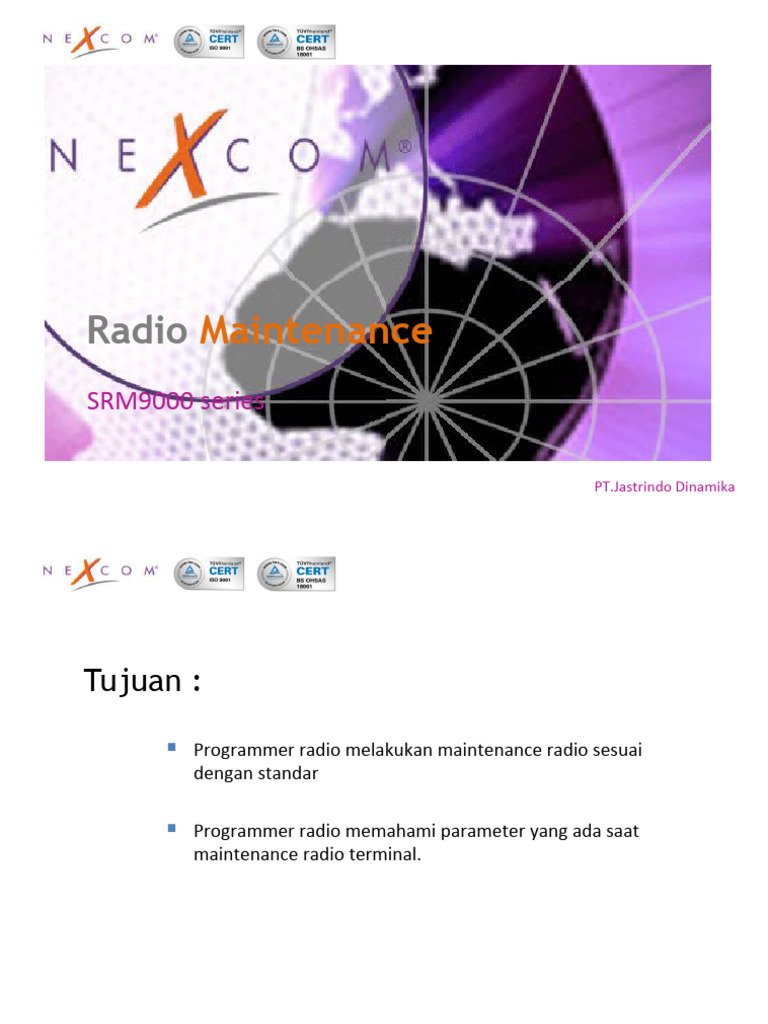 Radio Maintenance SRM9000 Slide | PDF | Sains & Matematika | Komputer