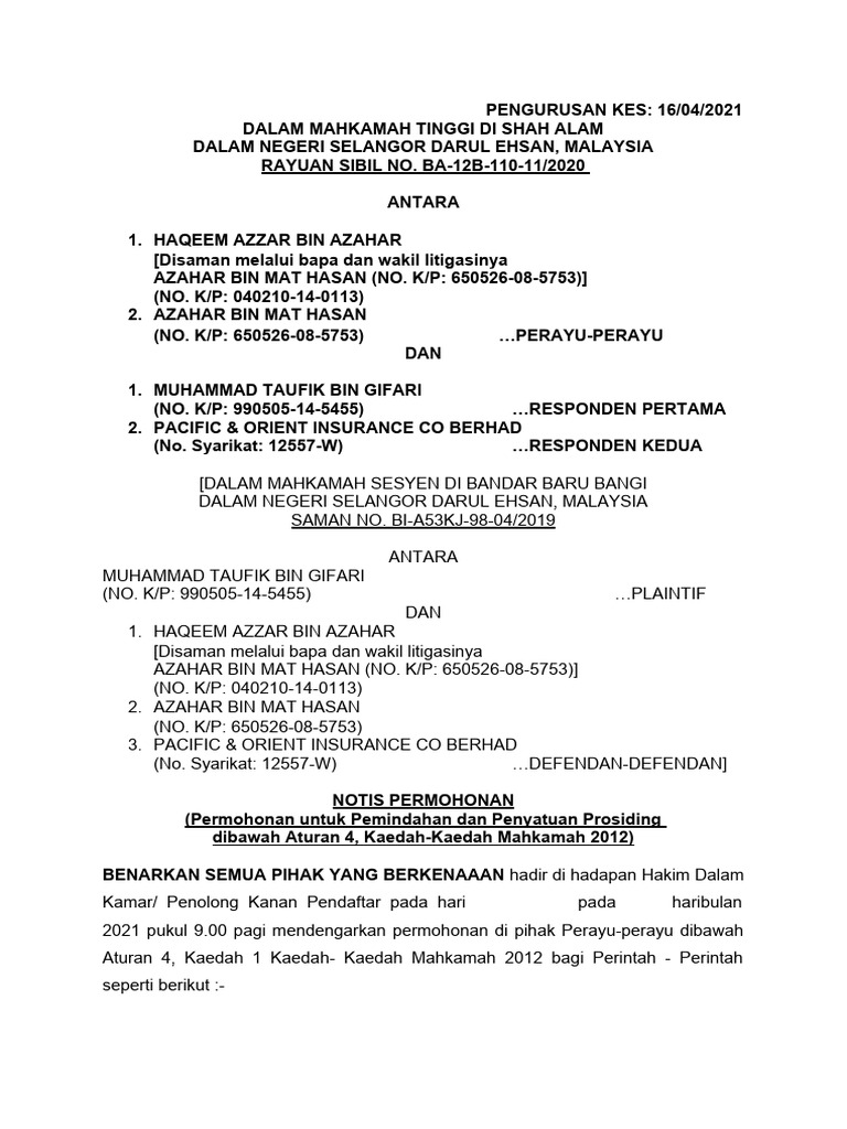 PO 2474 - Motion To Consolidate | PDF | Hukum