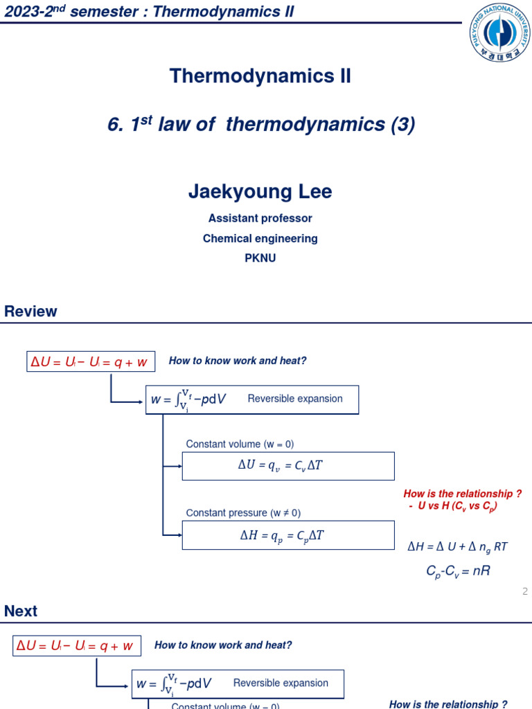 1st Law of Thermodynamics | Download Free PDF | Heat | Thermodynamics