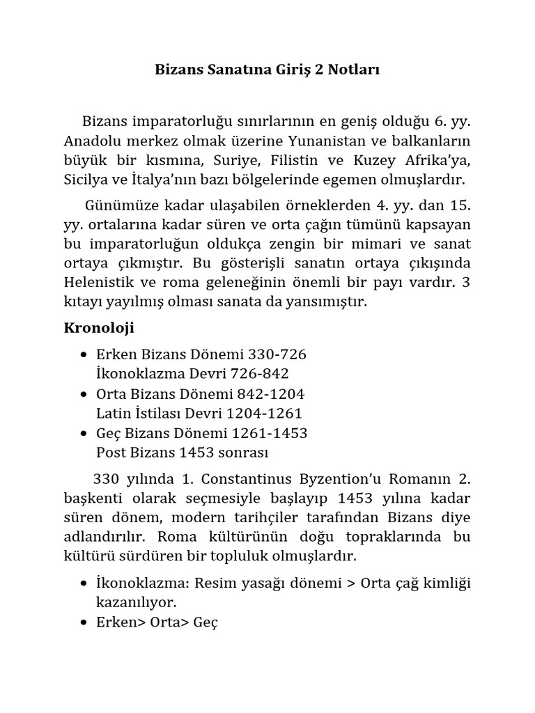 Bizans Sanatına Giriş 2 | PDF
