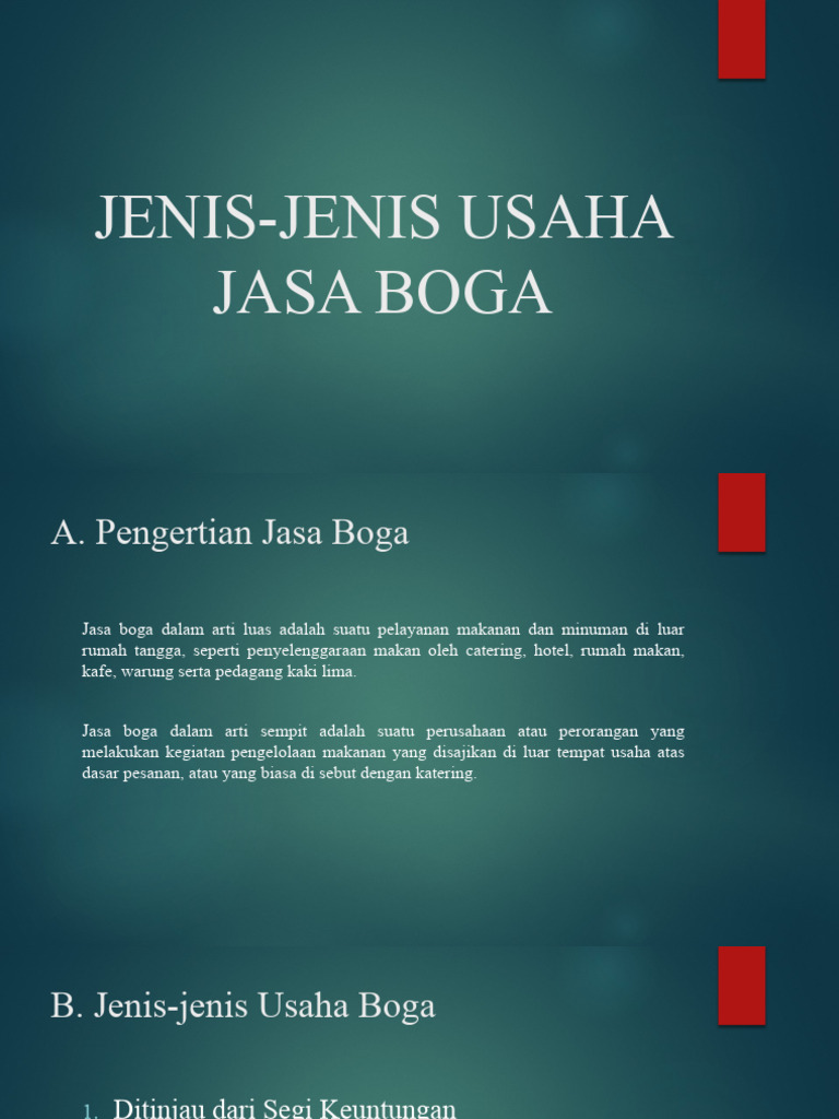Jenis-Jenis Usaha Jasa Boga | PDF | Kesehatan Holistik | Teknologi & Rekayasa