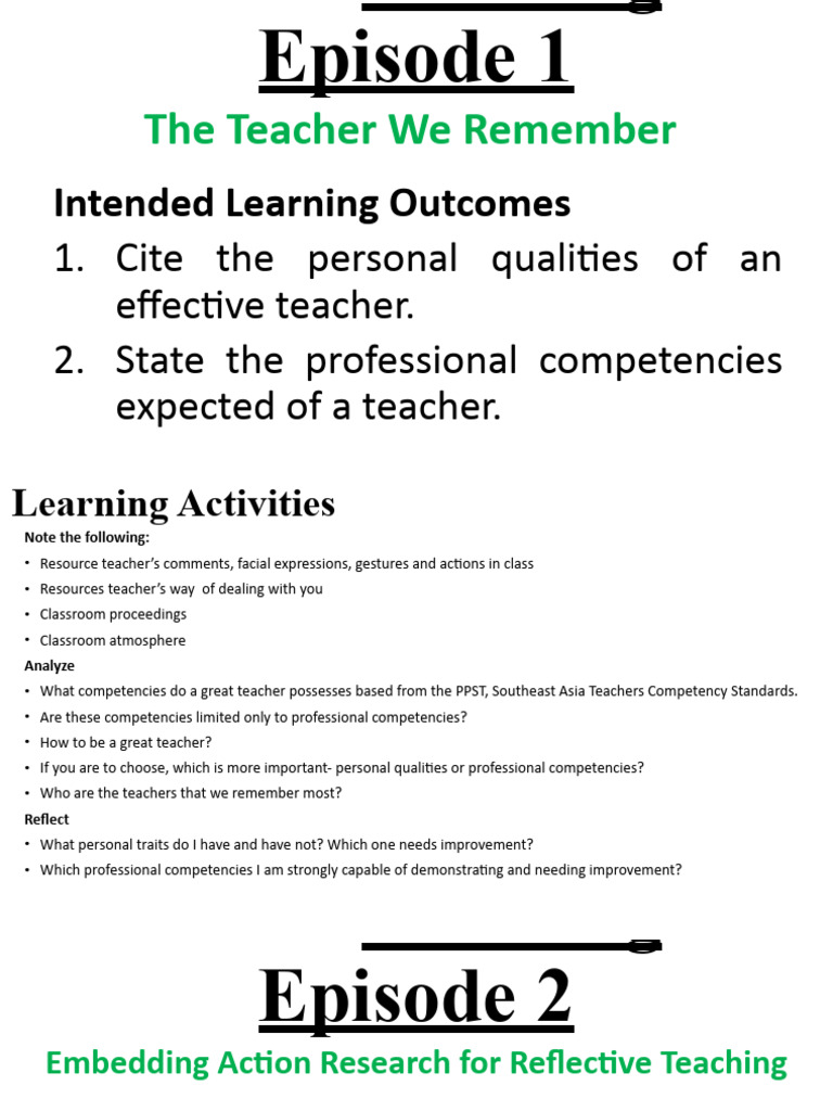 Learning Episodes | PDF | Educational Assessment | Learning